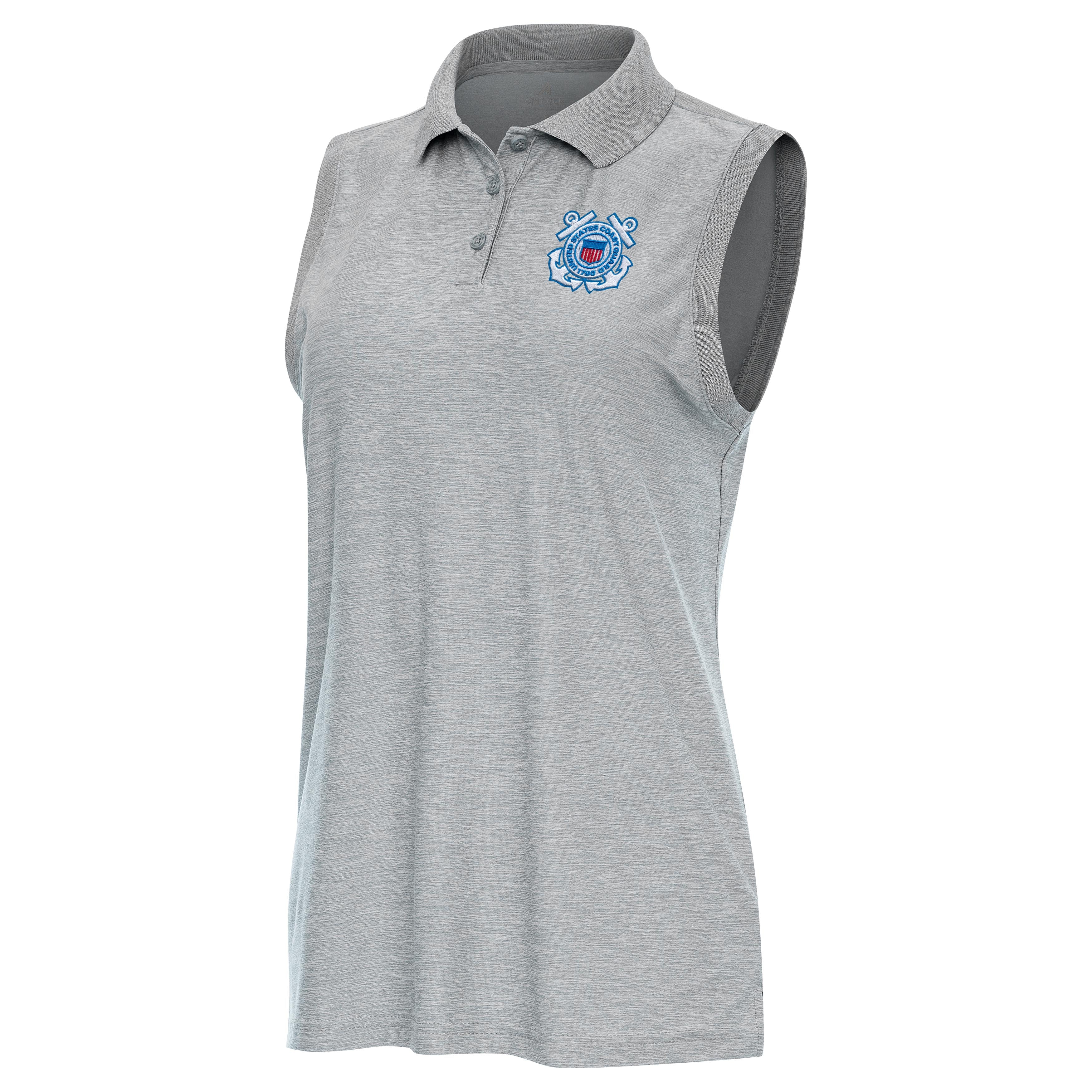 U.S. Coast Guard Women's Recap Sleeveless Polo (Skyscraper Heather ...