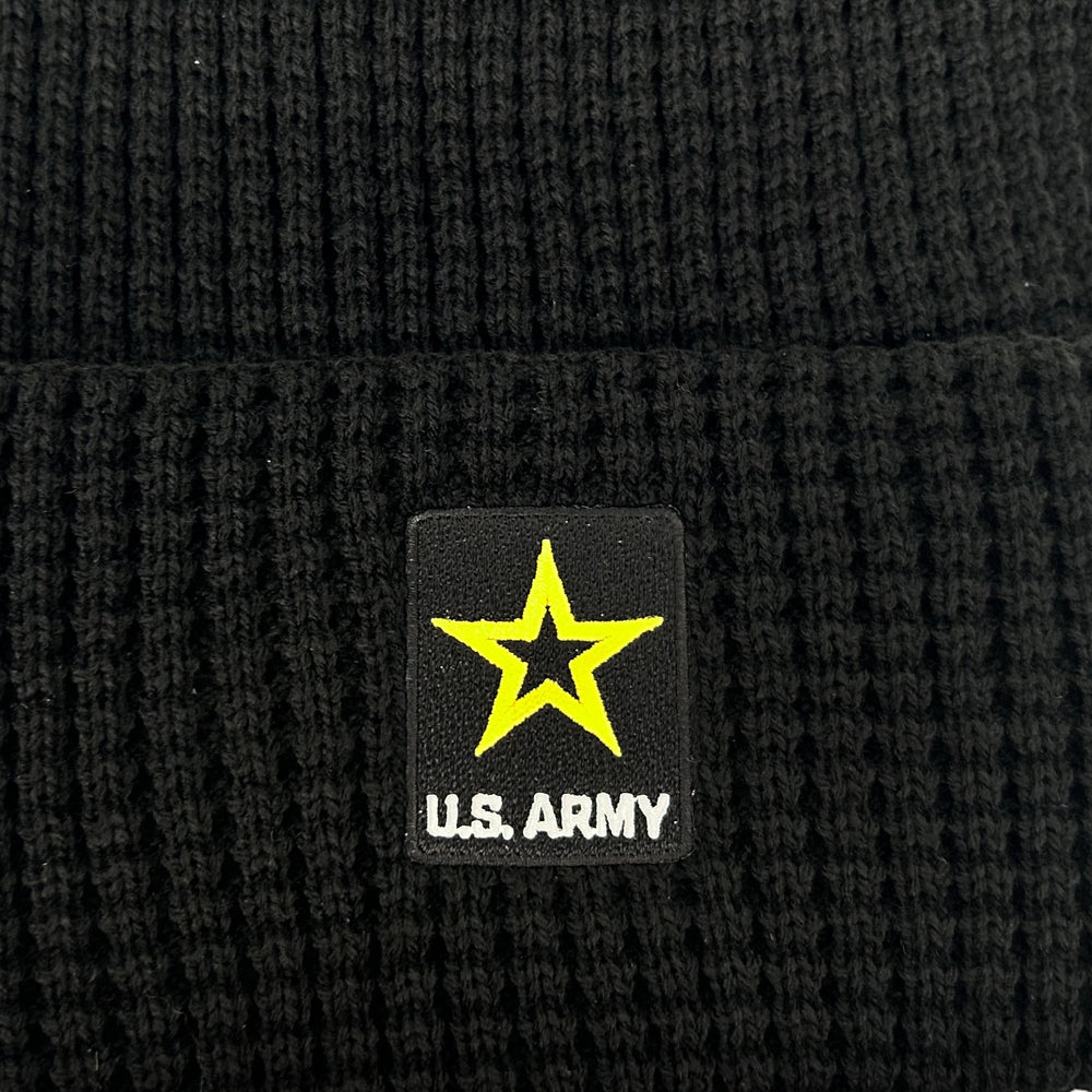 Army Star Ladies Belgian Waffle Knit (Black) – Armed Forces Gear