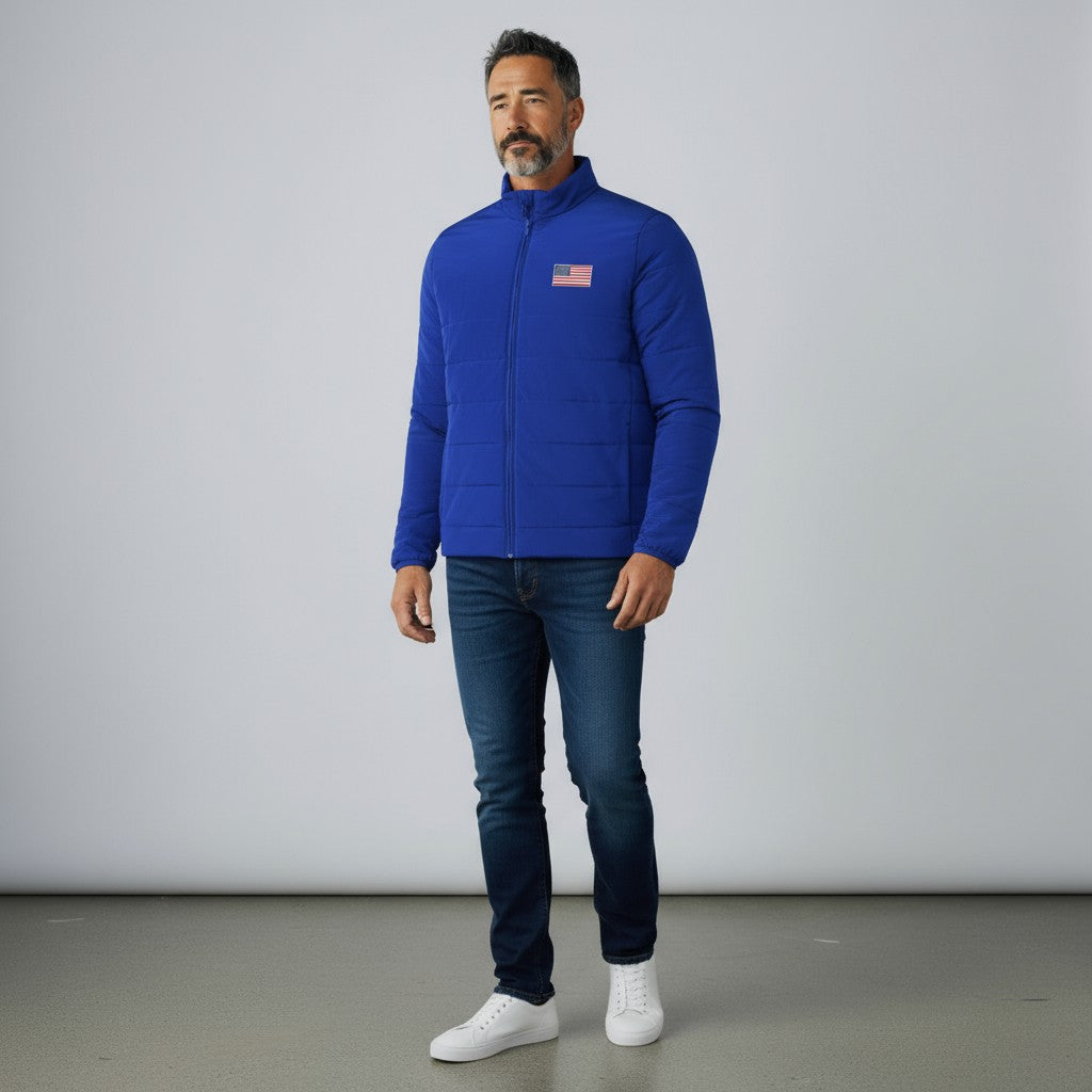 American Flag Men's Swelter Jacket (Dark Royal)* – Armed Forces Gear