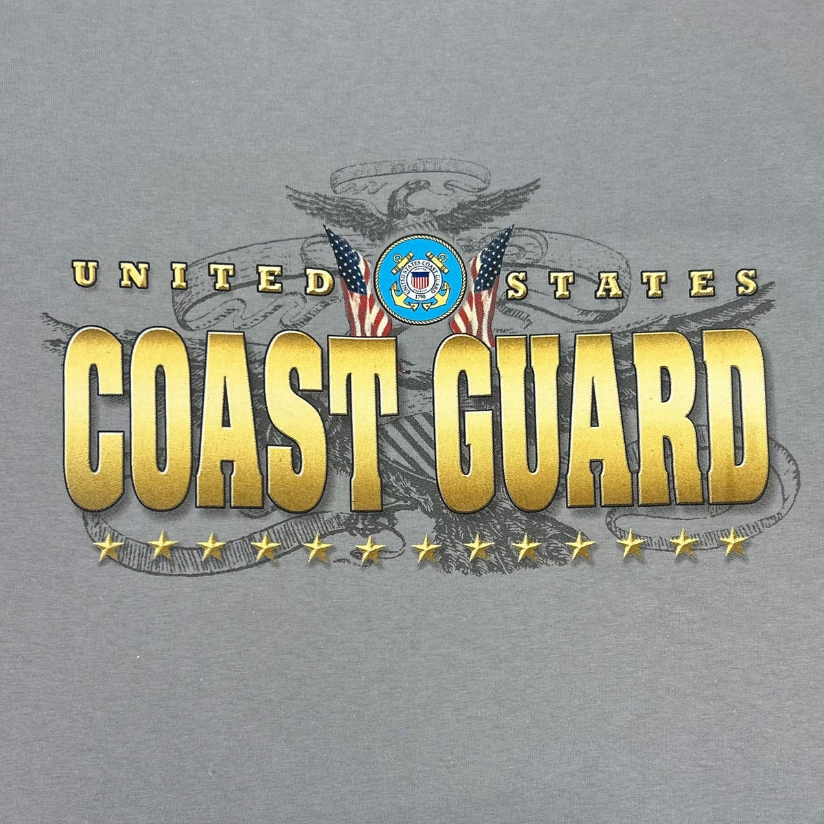 United States Coast Guard Gold Flags T-Shirt (Gravel)