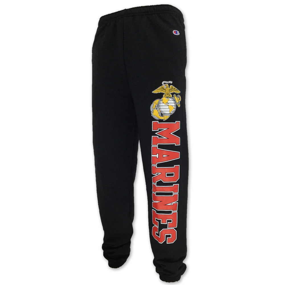 Marines Champion Fleece Banded Sweatpants (Black) – Armed Forces Gear