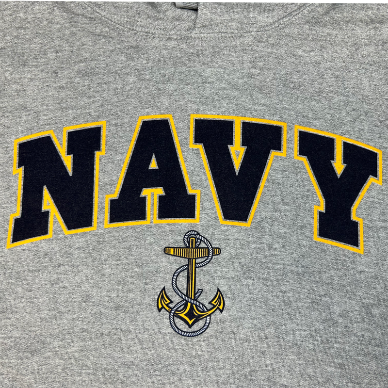 U.S. Navy Sweatshirts: Navy Arch Anchor Hoodie in Grey