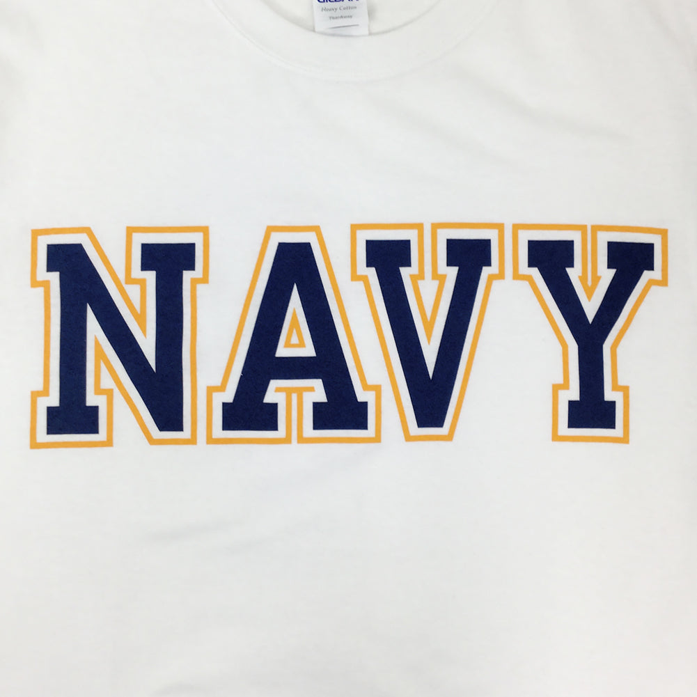 U.S. Navy T-Shirts: Navy Bold Core Long Sleeve T-Shirt in White | Men's ...